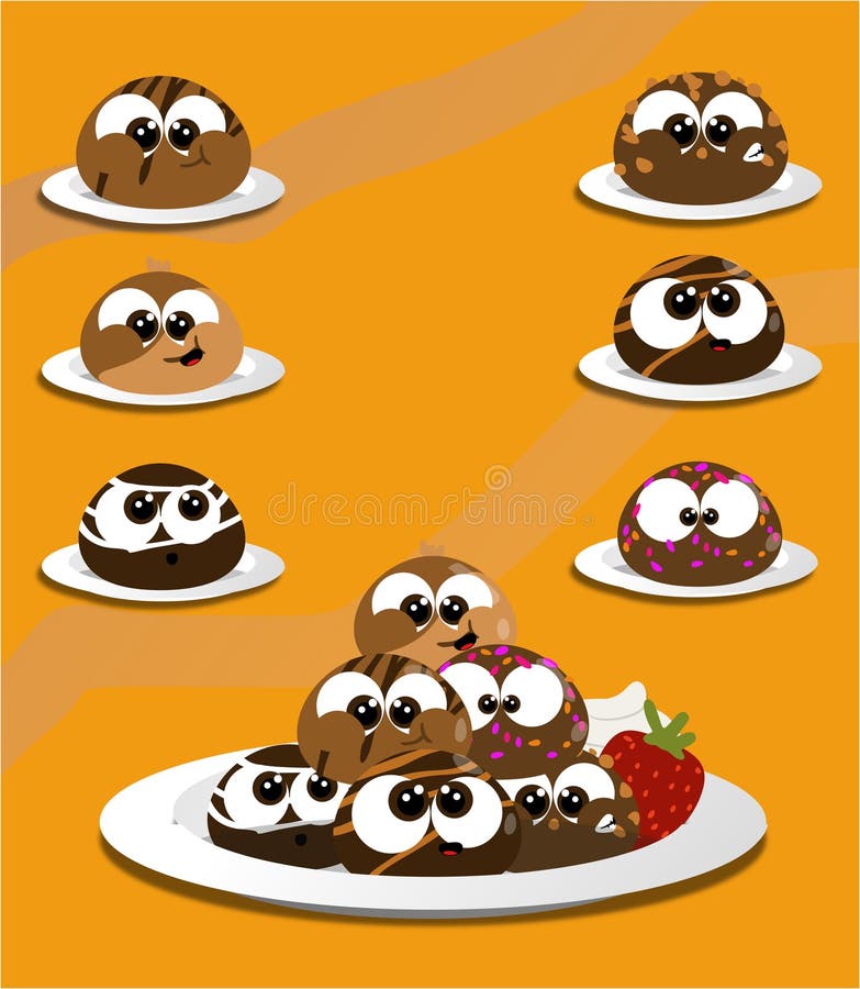 Cartoon truffles stock illustration. Illustration of plate - 18342023