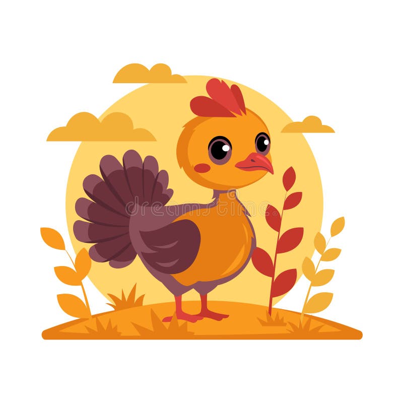 Cartoon Turkey, Farm Animal in a Vector Stock Vector - Illustration of ...
