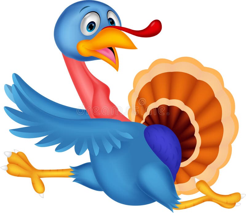 Cartoon turkey running stock vector. Illustration of isolated - 45710417