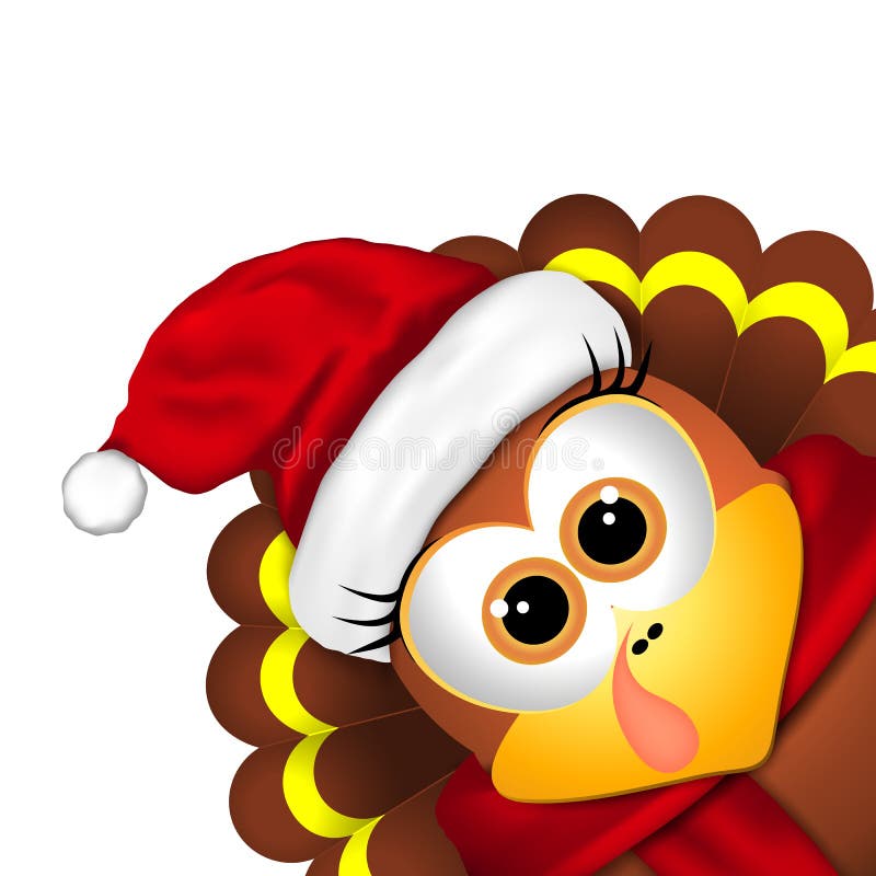 Cartoon Turkey Santa Hat Stock Illustrations – 226 Cartoon Turkey Santa ...