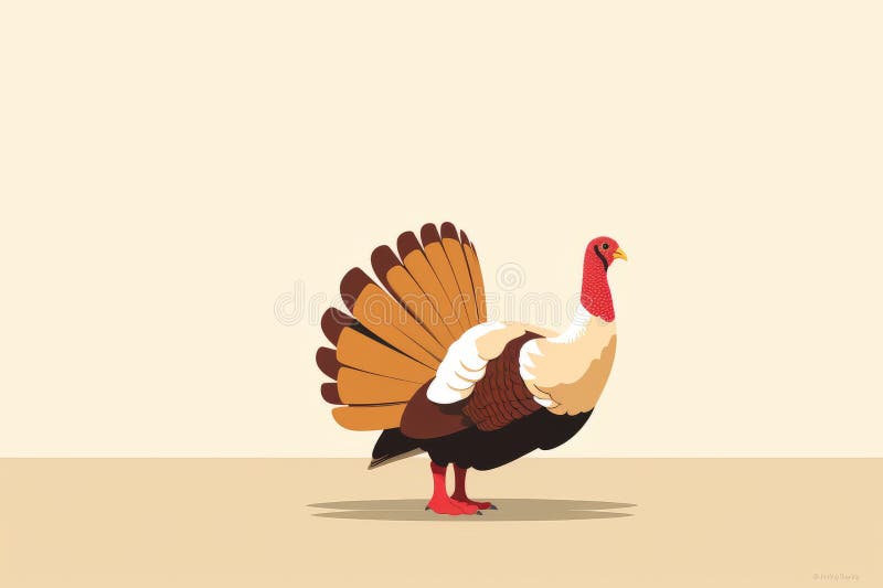 A Turkey is Standing on an Orange Background Stock Illustration ...