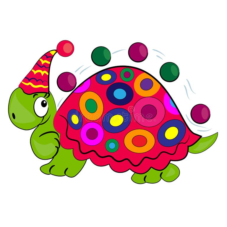 Cartoon Turtle with Balls in Circus Image Stock Vector - Illustration ...