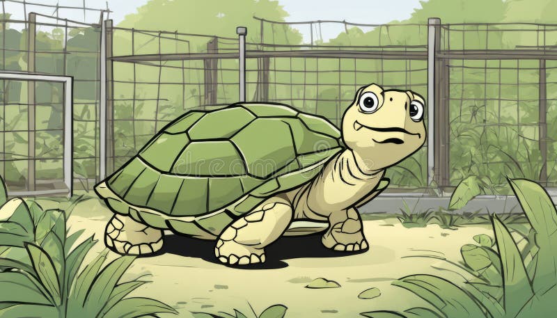 A Cartoon Turtle with a Big Smile Stock Illustration - Illustration of ...