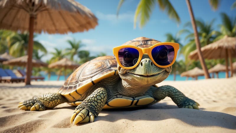 Design Turtle Comedian Poster Holiday Sunglasses Character Leaves Stock ... Design Turtle Comedian Poster Holiday Sunglasses Character Leaves Stock ...