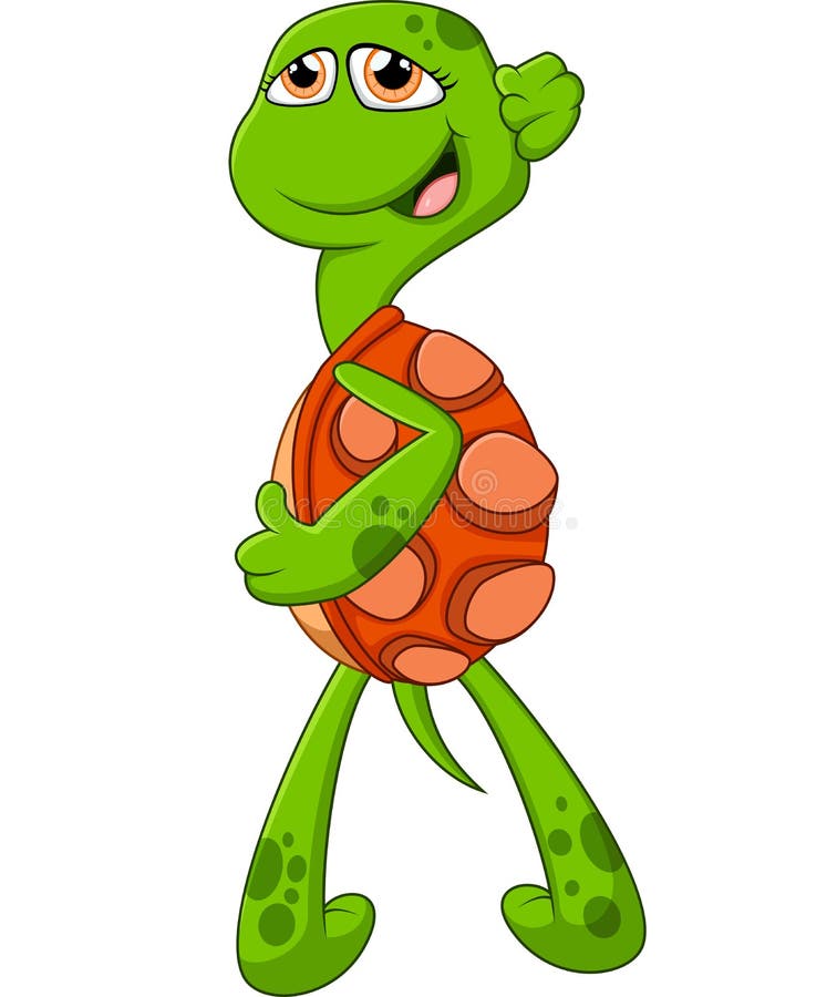 Turtle Cartoon With Thumb Up Stock Vector - Illustration of caricature ...