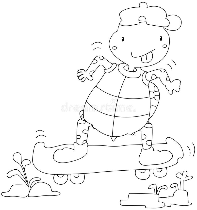Turtle Skateboard Stock Illustrations – 101 Turtle Skateboard Stock ...