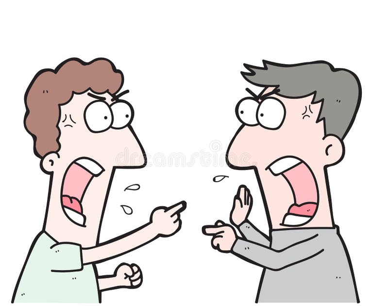 Cartoon two people arguing stock illustration. Illustration of comic ...