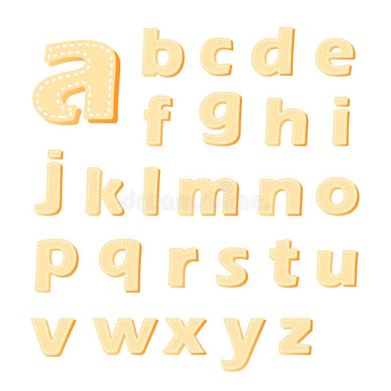 Cartoon Typographic Design Art Lowercase Alphabet Collection Stock ...