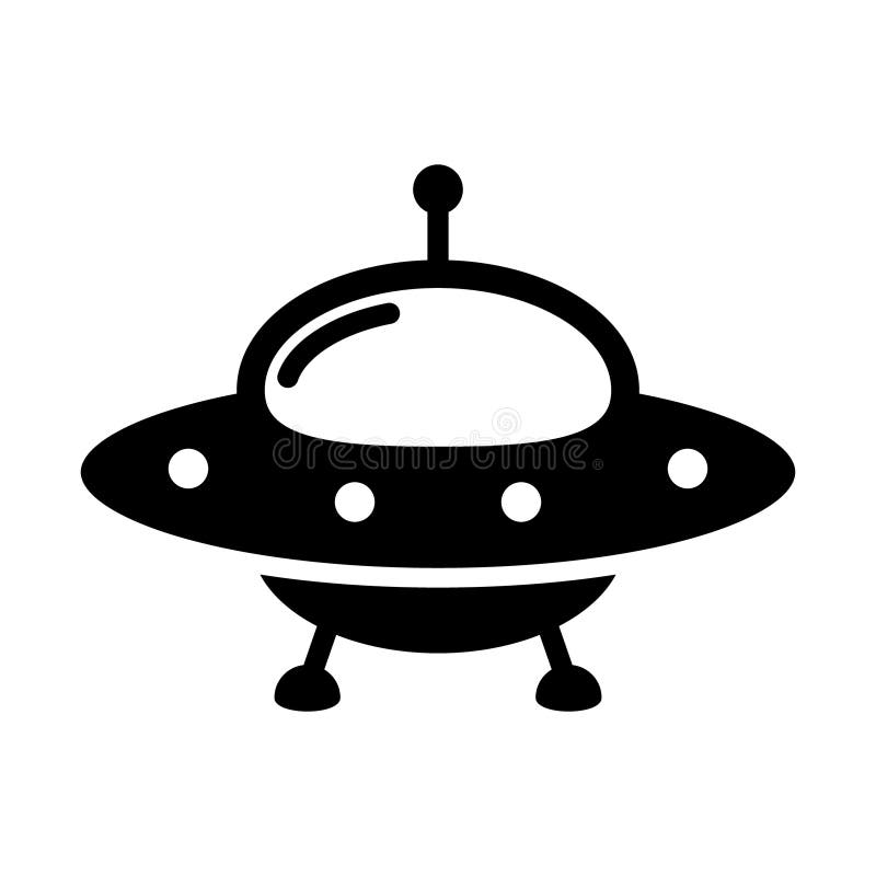 Cartoon UFO Icon, Alien Spaceship on White Background Stock Vector ...