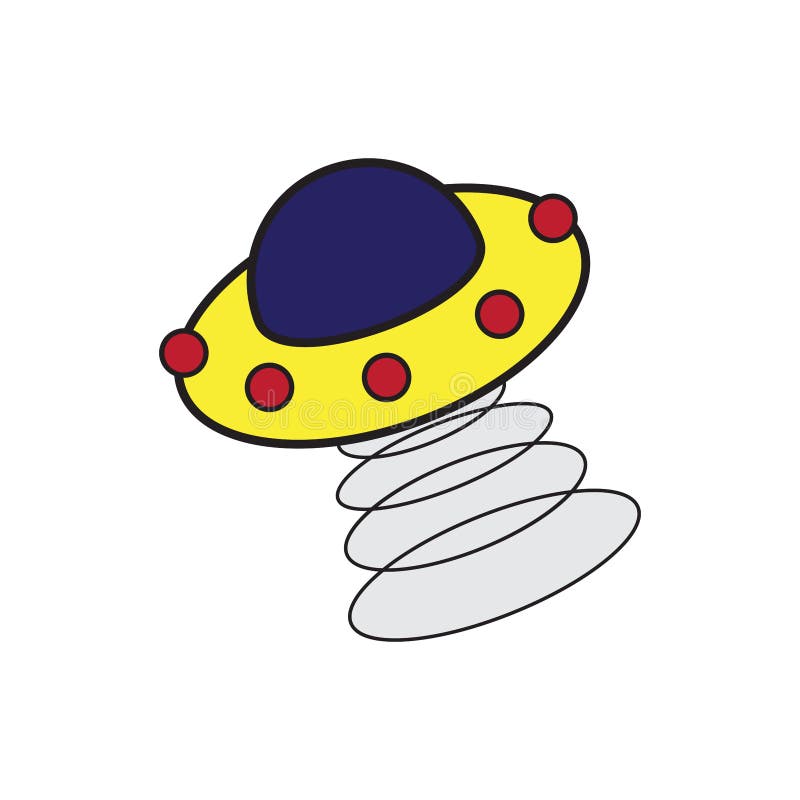 Cartoon ufo stock vector. Illustration of design, flat - 263343972