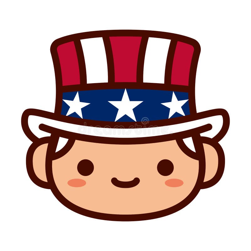 Cartoon Uncle Sam Emoji Icon Isolated Stock Vector - Illustration of ...