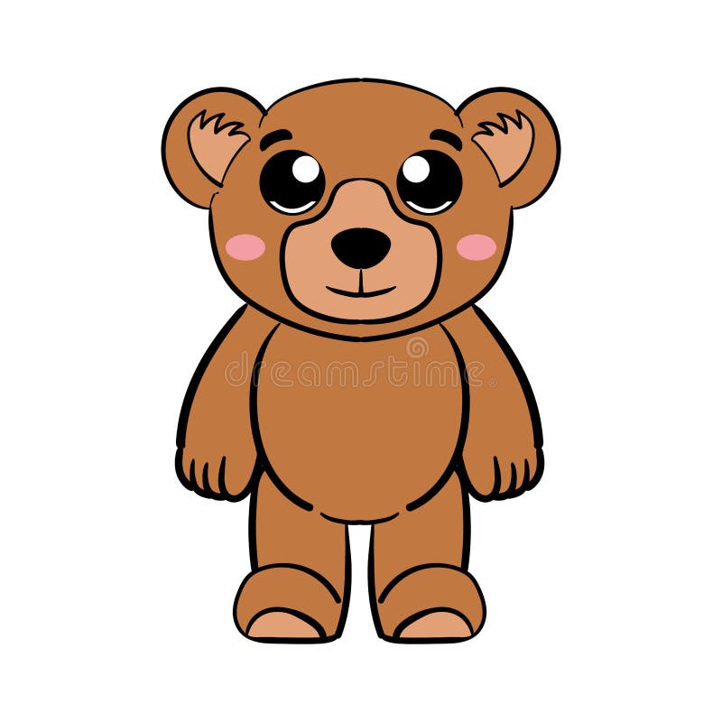 Cartoon Unique Cute Little Bear Standing Stock Vector - Illustration of ...
