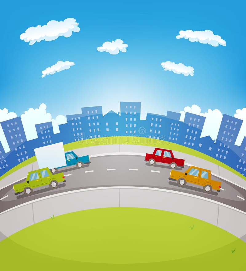 Cartoon Urban Traffic stock vector. Illustration of travel - 28284019