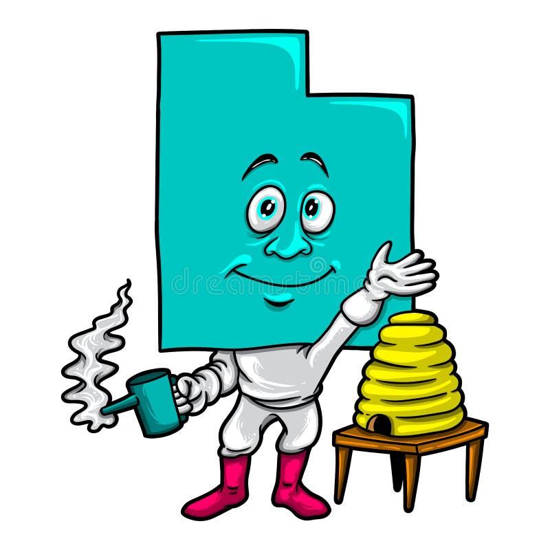 Cartoon utah map stock vector. Illustration of funny - 257680776