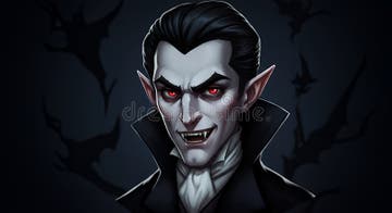 Cartoon Vampire Character with Dramatic Low-Angle Lighting Stock ...