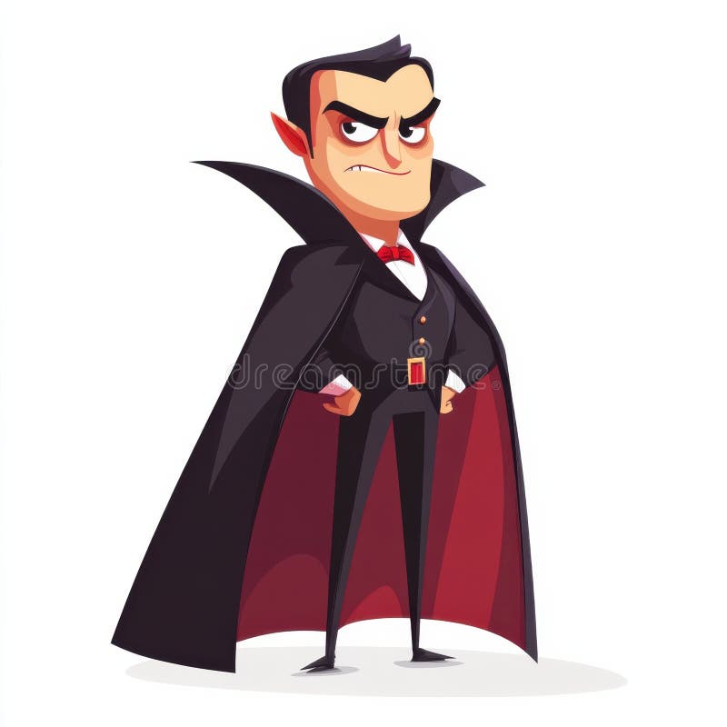 Cartoon Vampire Character Vector Design Isolated on White Background ...