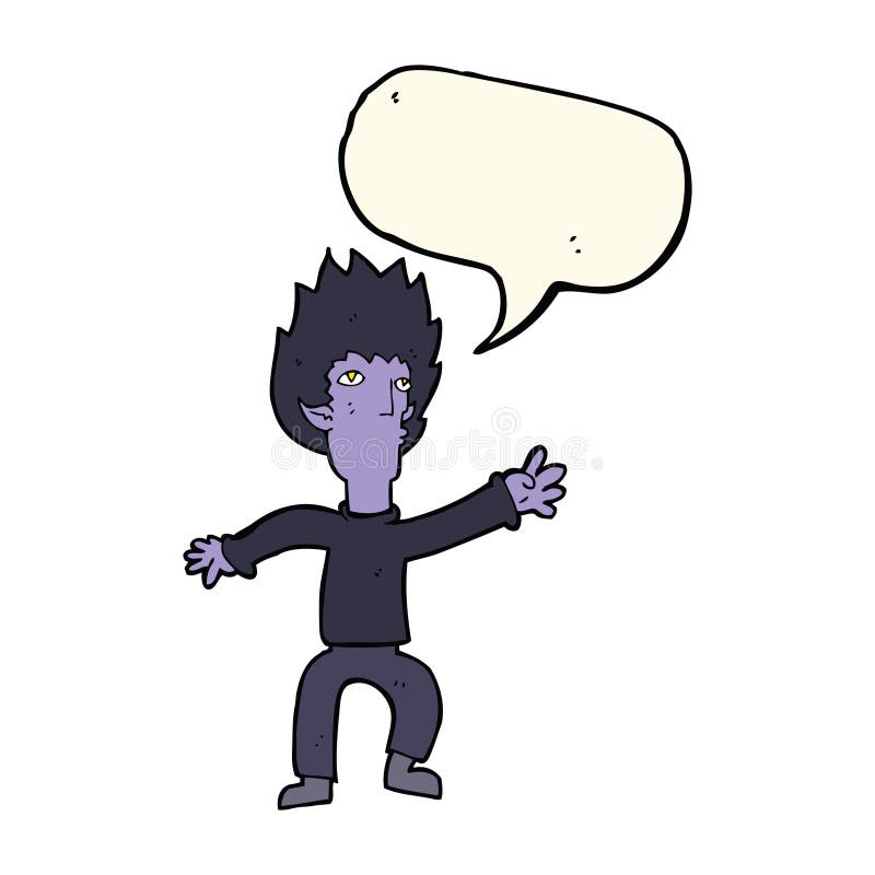 Cartoon Vampire with Speech Bubble Stock Illustration - Illustration of ...