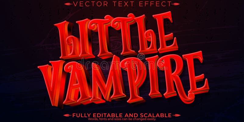 Cartoon Vampire Text Effect, Editable Horror and Blood Text Style Stock ...