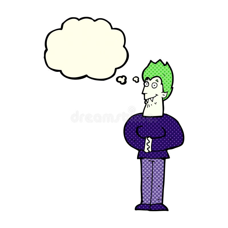 Cartoon Vampire with Thought Bubble Stock Illustration - Illustration ...