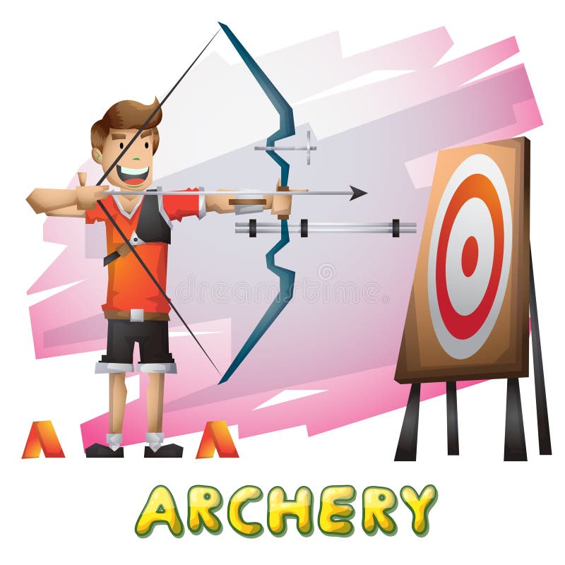 Cartoon Vector Archery Sport with Separated Layers for Game and ...