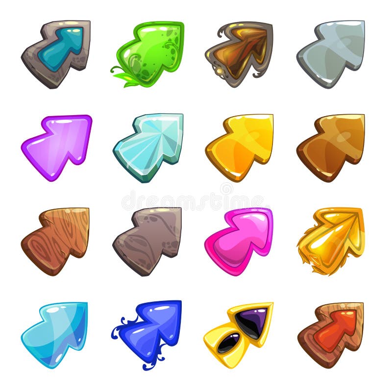 Cartoon Vector Long Oval Buttons Set Stock Vector - Illustration of ...