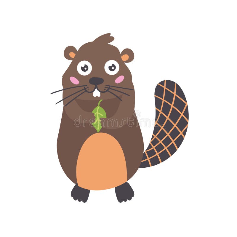 Cartoon vector beaver stock vector. Illustration of child - 195322029