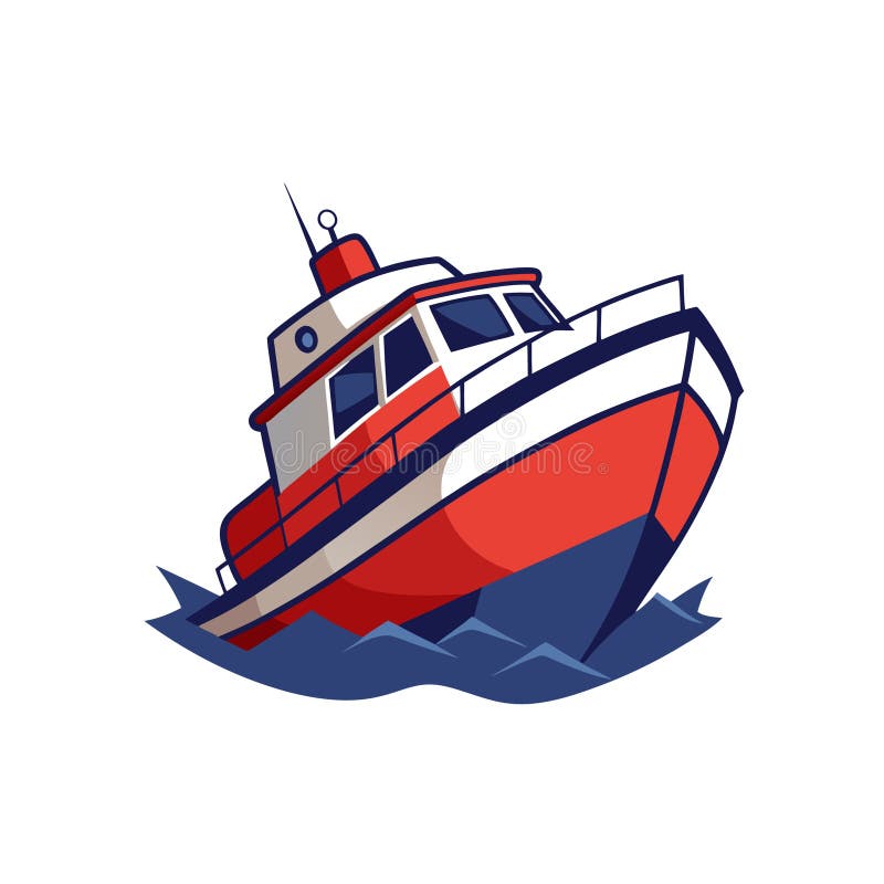 Cartoon Vector Boat on the Water Illustration Stock Illustration ...