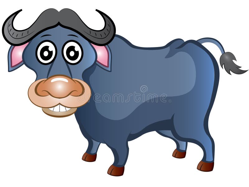 Cartoon Vector Buffalo Illustration Stock Vector - Illustration of ...
