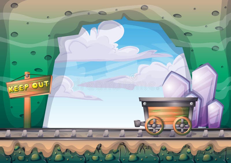 Cartoon Vector Cave with Separated Layers for Game Stock Vector ...