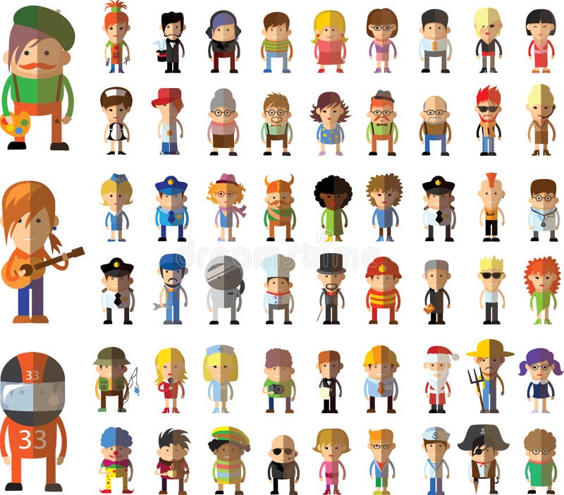 Cartoon Vector Characters of Different Professions Stock Vector ... Cartoon Vector Characters of Different Professions Stock Vector ...