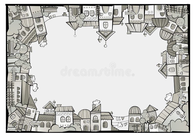 Cartoon Vector Construction Town Border Stock Vector - Illustration of ...