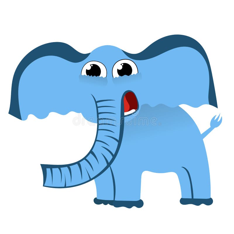 Cute Blue Elephant Vector stock vector. Illustration of character - 9872209