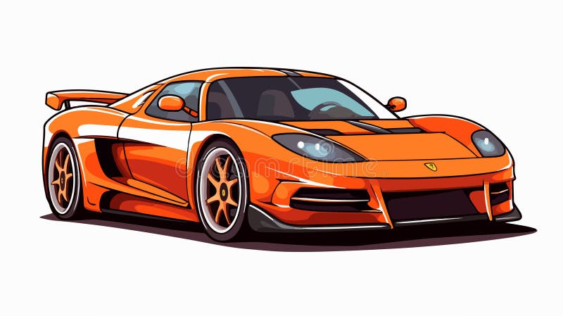 Cartoon Sports Car Poster Red Race Car Cartoon With Flames – Wall