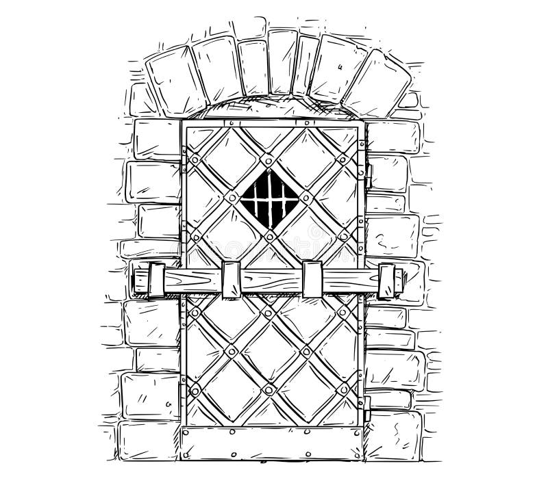 Cartoon Vector Drawing of Wooden Medieval Door Closed or Locked Stock ... Cartoon Vector Drawing of Wooden Medieval Door Closed or Locked Stock ...