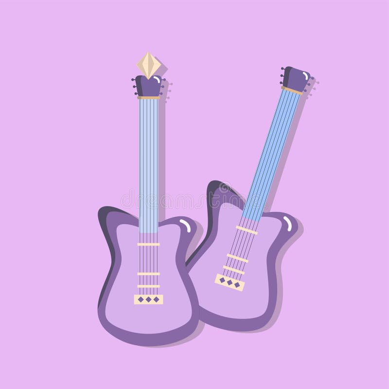 Cartoon Vector Electric Guitar with Cute Style Stock Vector ...