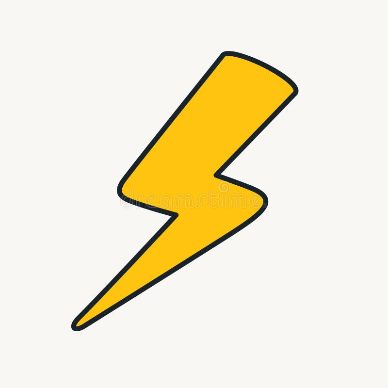 Cartoon Vector Funny Cute Comic Characters, Thunderbolt. Stock Vector ...