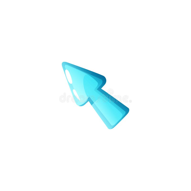 Cartoon Vector Glassy Arrow, Cursor Game, Element for Game User ...