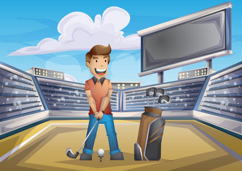 Cartoon Vector Golf Sport with Separated Layers for Game and Animation ...