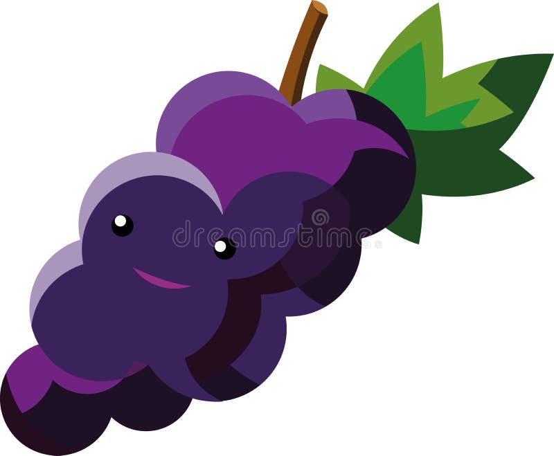 Cartoon vector grapes stock vector. Illustration of happy - 82681881