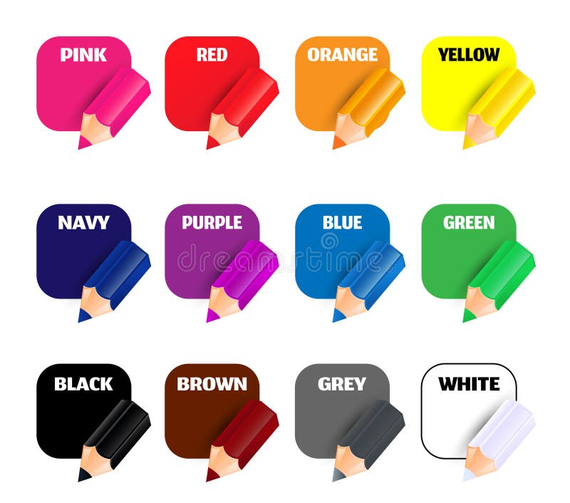Cartoon Vector Illustration of Basic Colors Stock Vector - Illustration ...