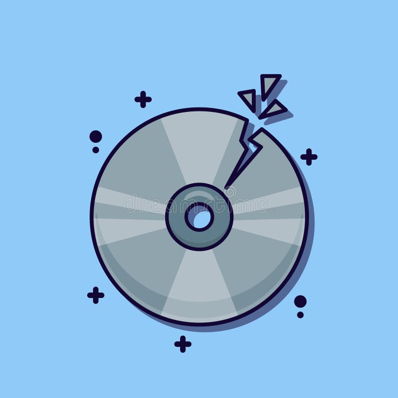 Cartoon Vector Illustration of Broken Disc Stock Illustration ...