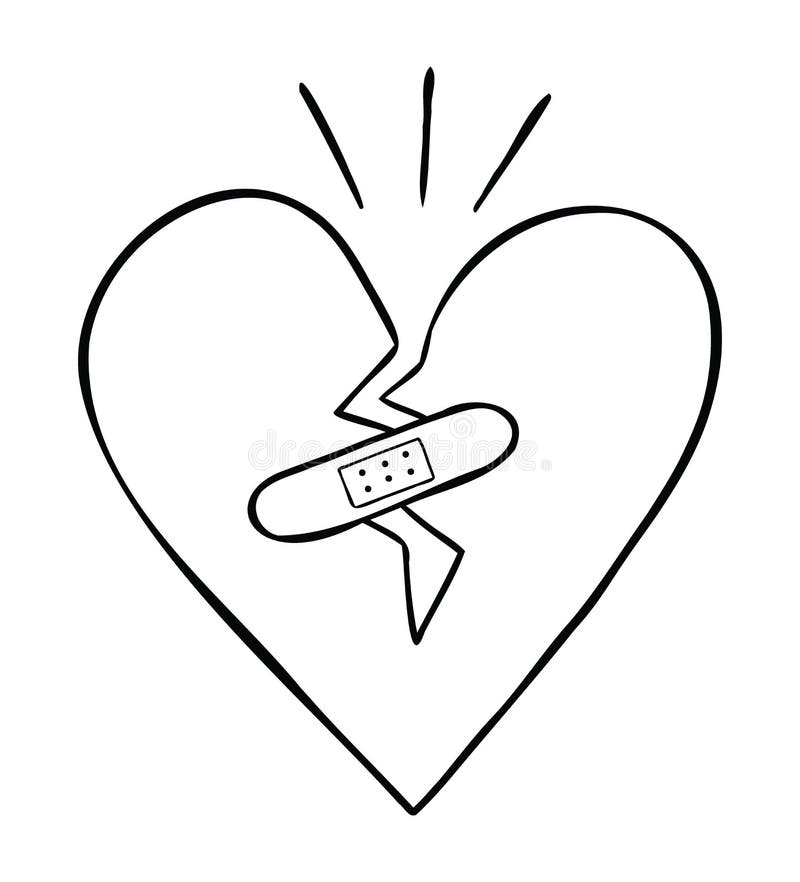 Bandaged Heart Drawing