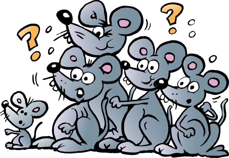 Cartoon Happy Group Of Mice - Isolated Stock Illustration ...