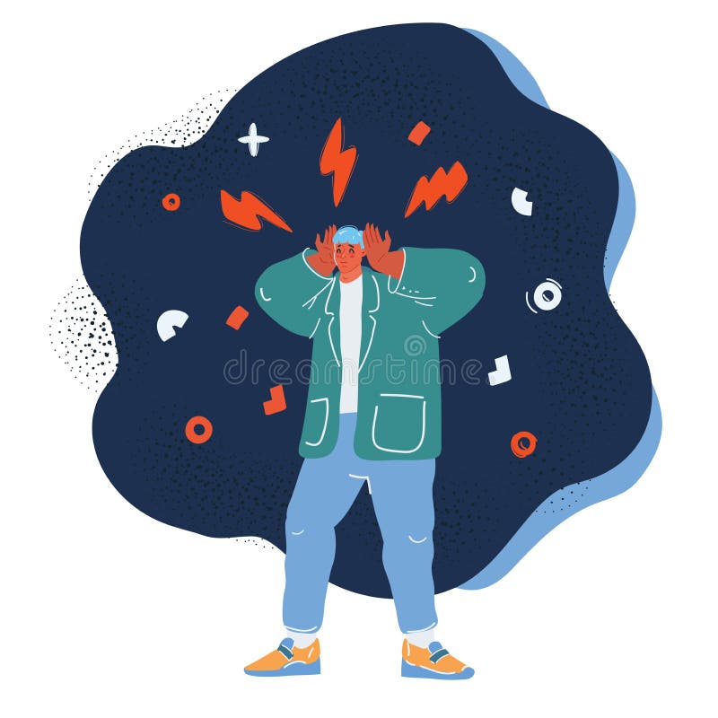 Cartoon Vector Illustration of Businessman with Headache Stock Vector - Illustration of ache ...