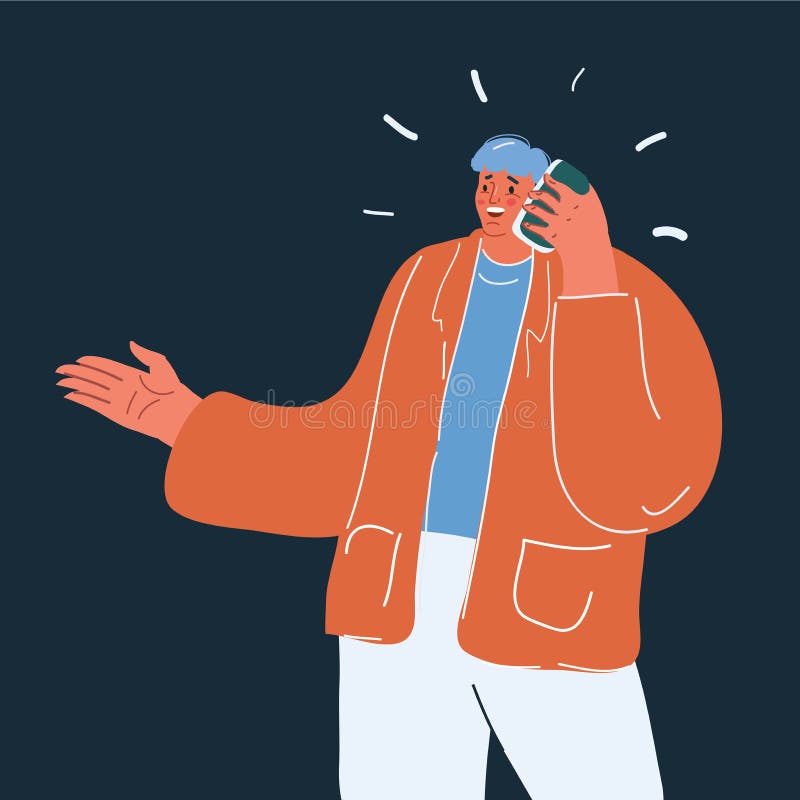 Boy Using Phone Study with Learning Technology. Stock Vector ...