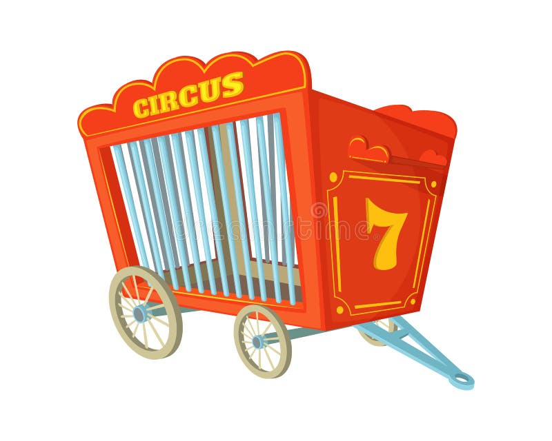 Cartoon Vector Illustration of Circus Cage. Cart for Animals Stock ...