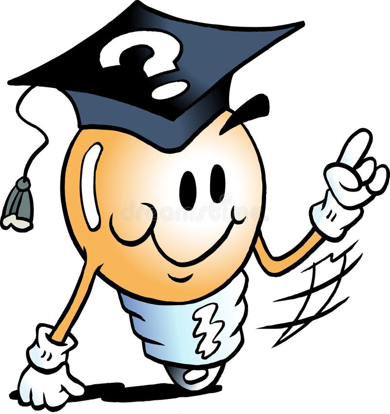 Cartoon Vector Illustration of an Clever Idea Bulb Stock Vector ...
