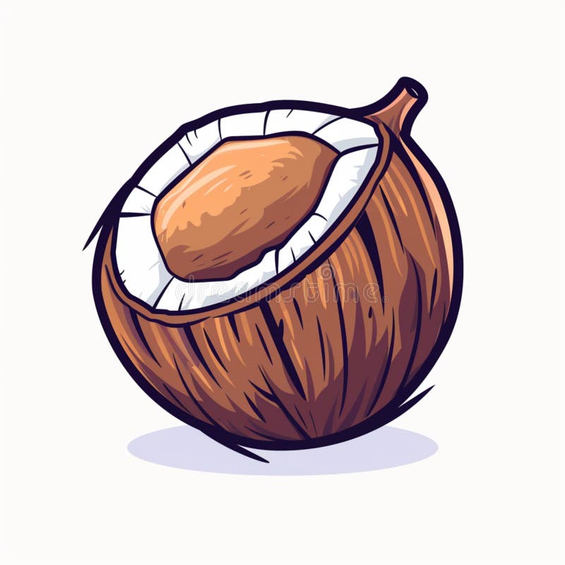 Cartoon Coconut Vector Illustration for T-Shirts Stock Vector ...