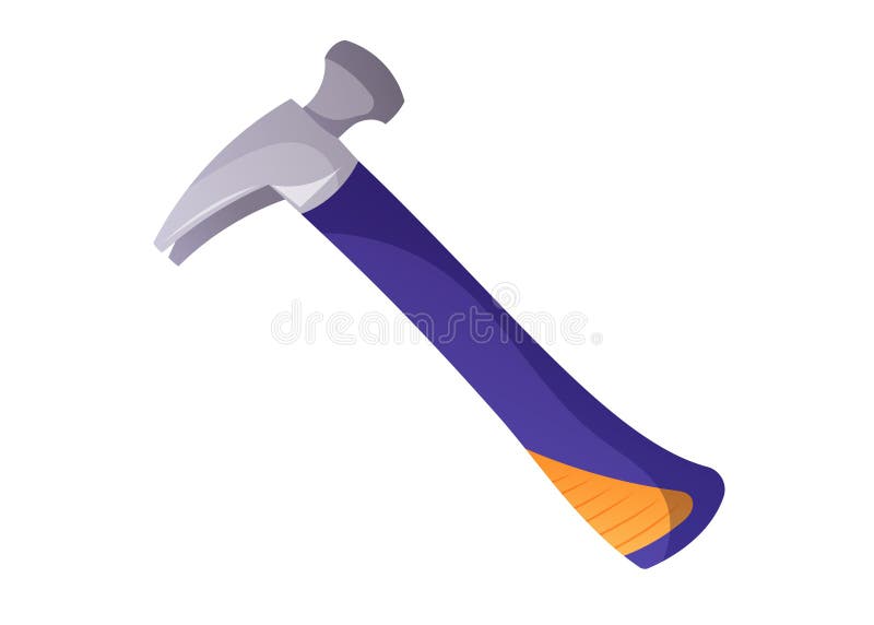Cartoon Vector Isolated Illustration of Construction Hammer, Tool for ...