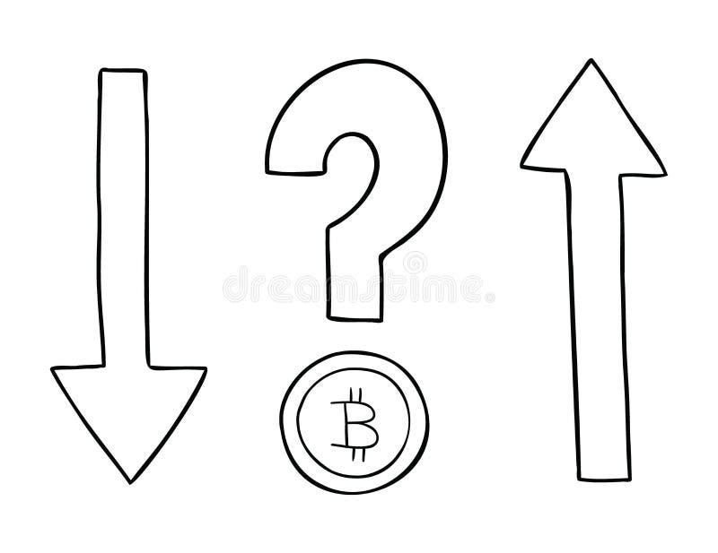 Cartoon Vector Illustration of Cryptocurrency Bitcoin with Question ...